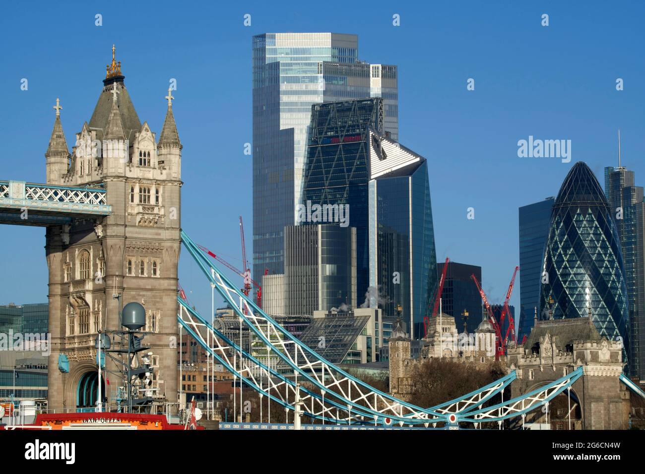 Early morning view from the Thames. 22 Bishopsgate, LONDON, United ...