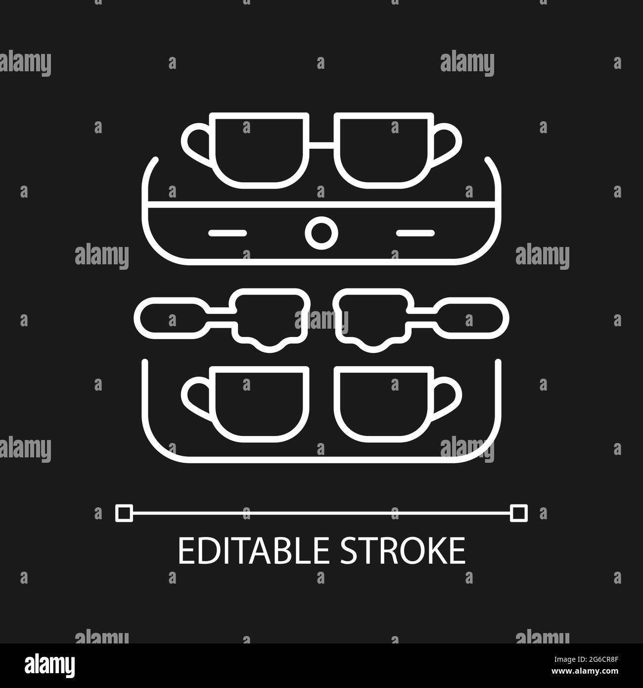 Professional coffee machine white linear icon for dark theme Stock ...