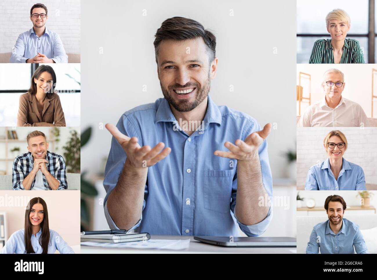 Group video conference hi-res stock photography and images - Alamy