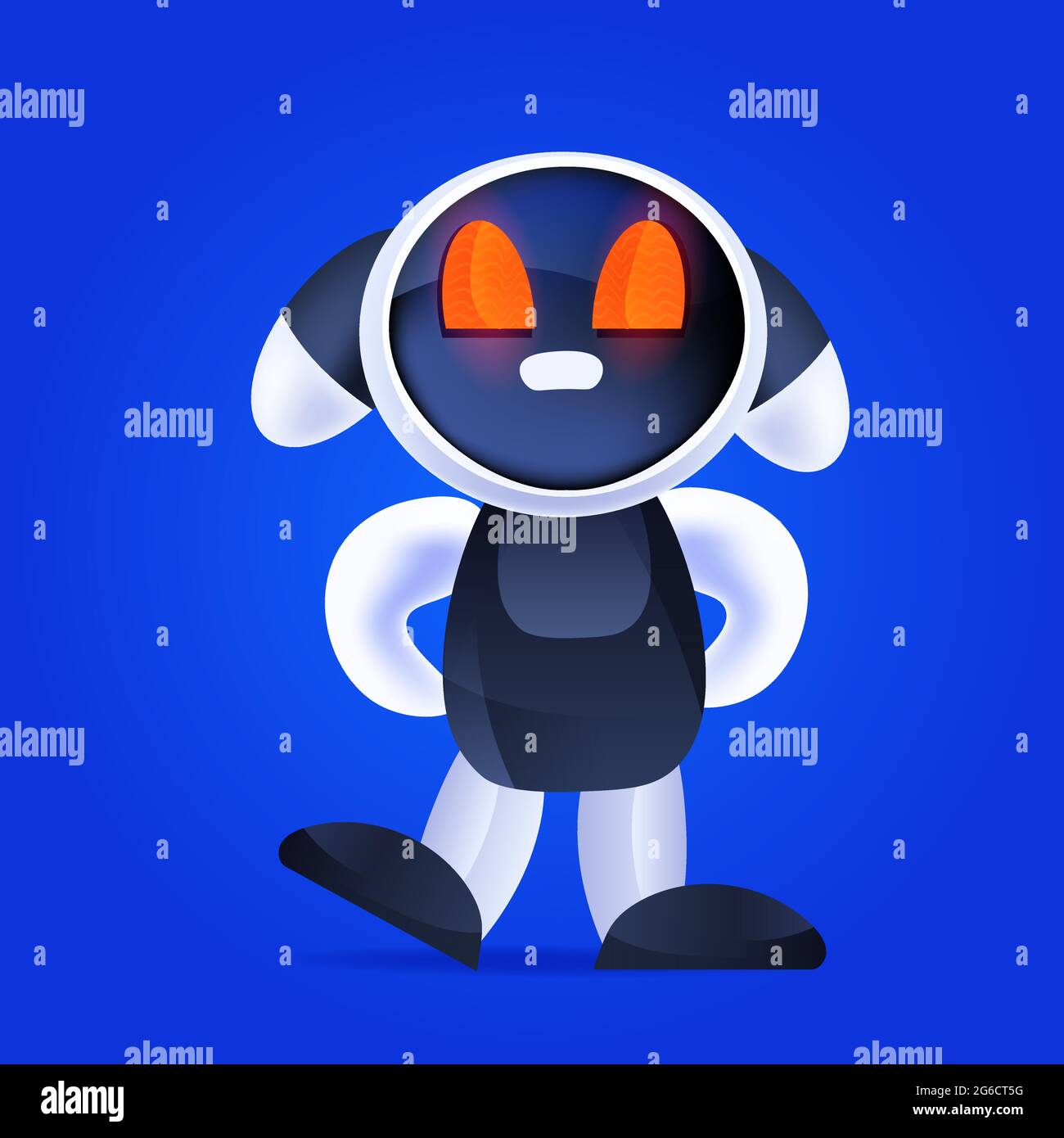 cute robot cyborg modern robotic character artificial intelligence ...