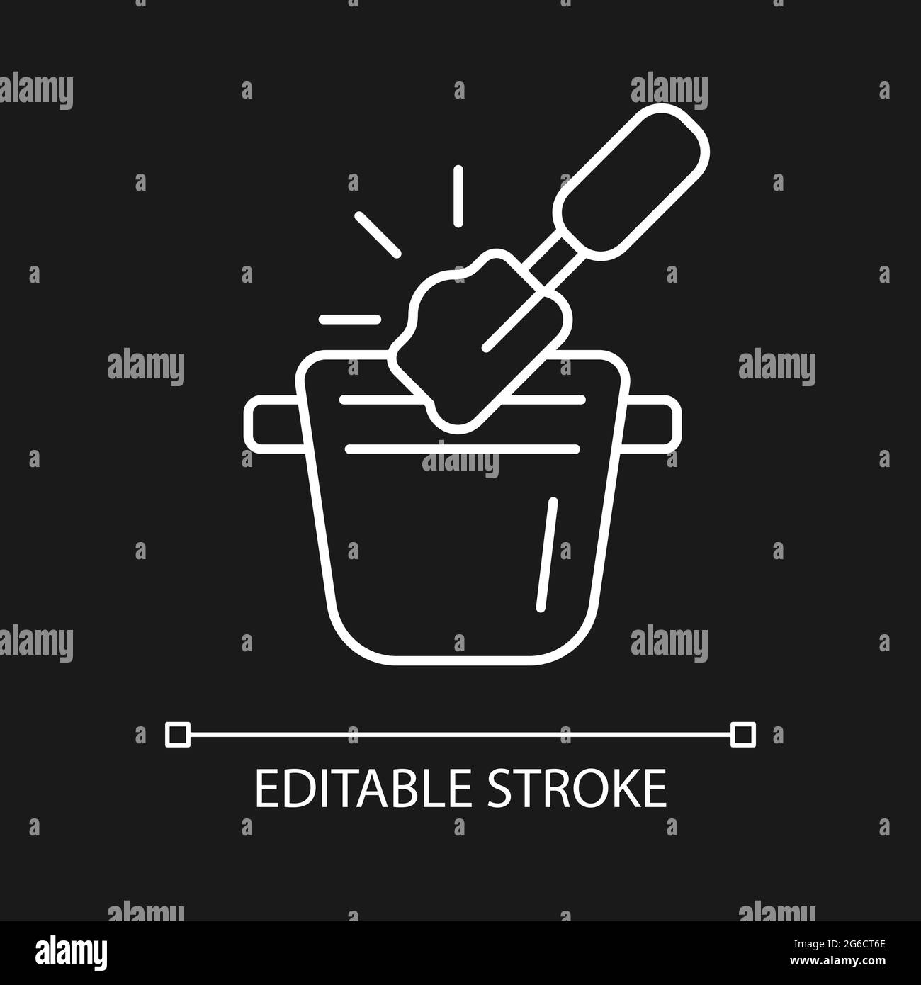 Coffee knock box white linear icon for dark theme Stock Vector Image ...