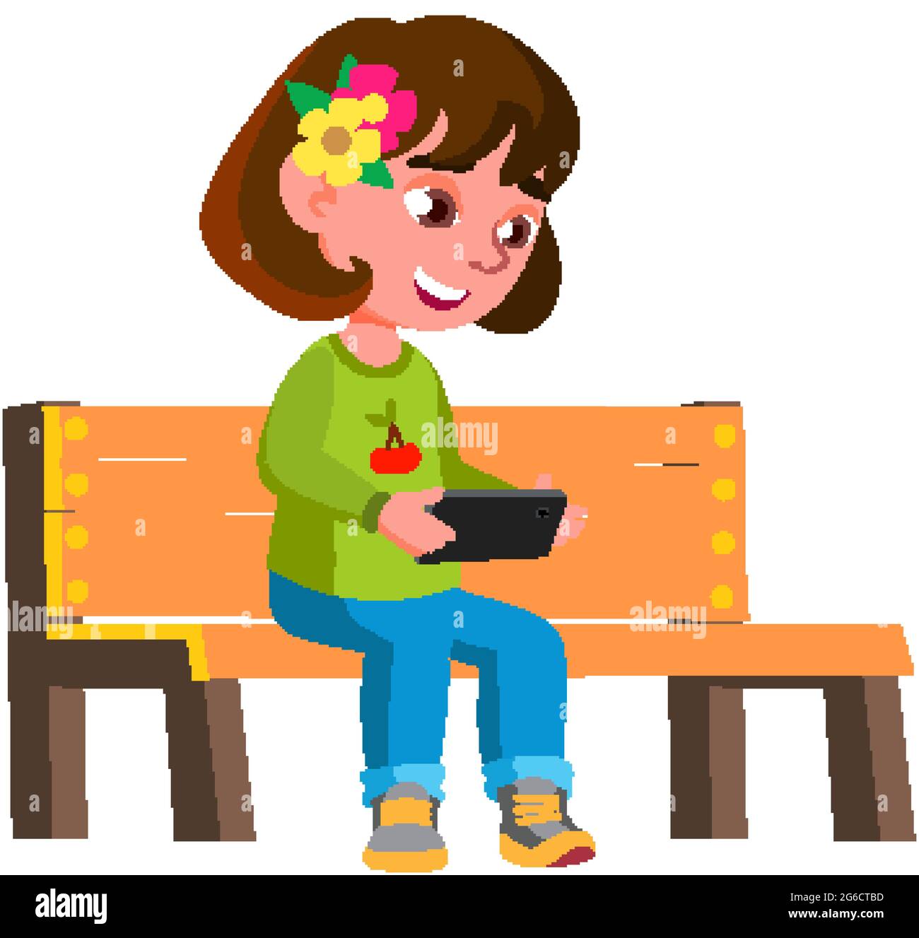 Child playing wireless phone Stock Vector Images - Alamy