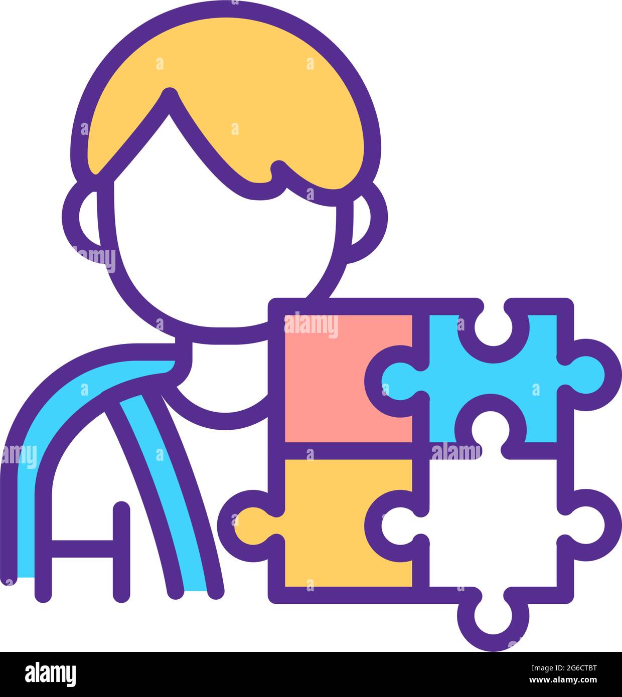 Autism vector flat line Cut Out Stock Images & Pictures - Alamy