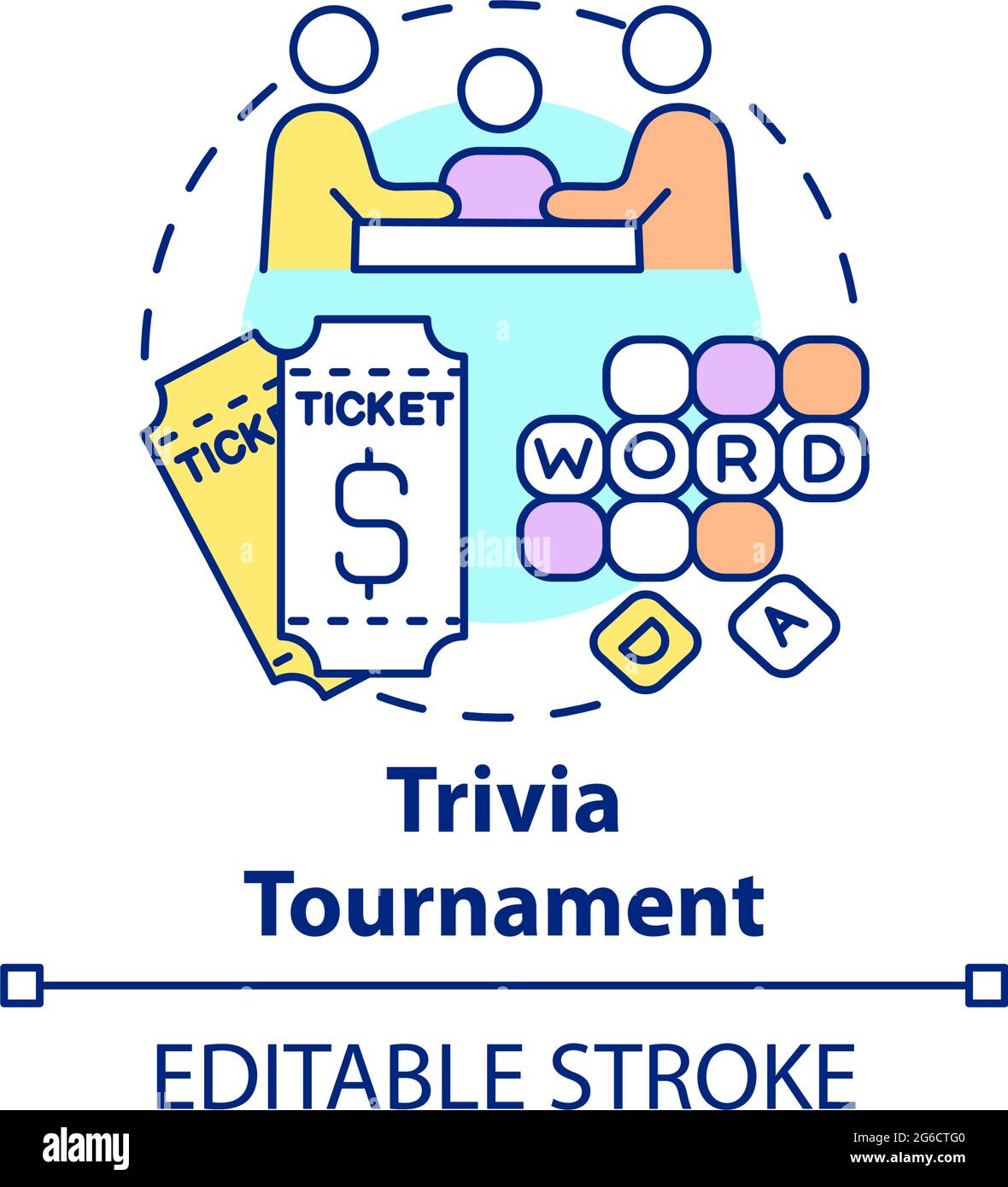 Trivia tournament fundraiser concept icon Stock Vector Image & Art - Alamy