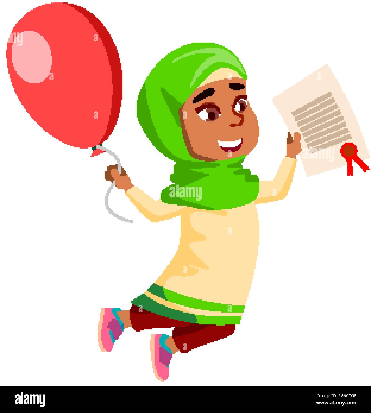 Girl Child Celebrate Victory In Competition Vector Stock Vector Image ...