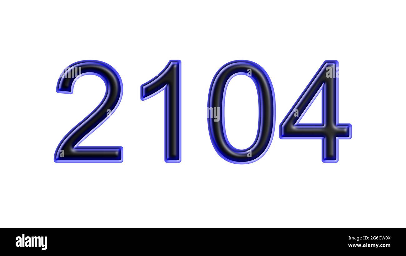 blue 2104 number 3d effect white background Stock Photo - Alamy