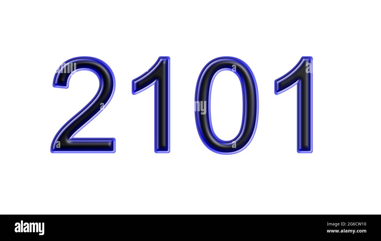 blue 2101 number 3d effect white background Stock Photo - Alamy