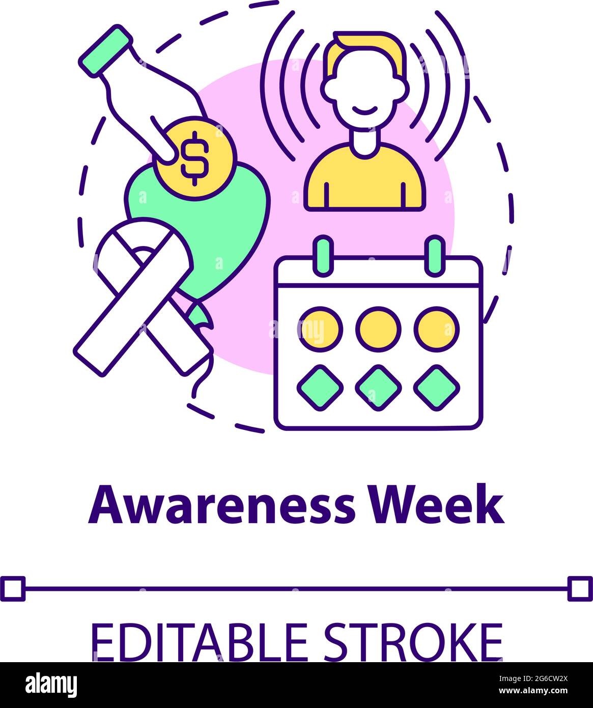 Awareness week fundraiser concept icon Stock Vector Image & Art - Alamy