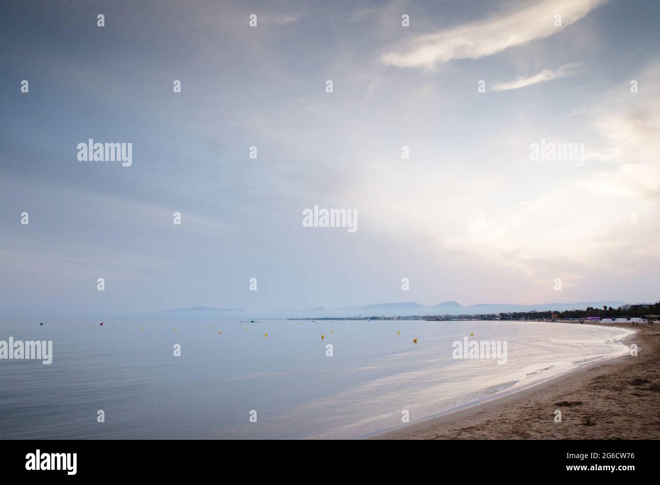 beach front image of salou in spain at dusk Stock Photo - Alamy
