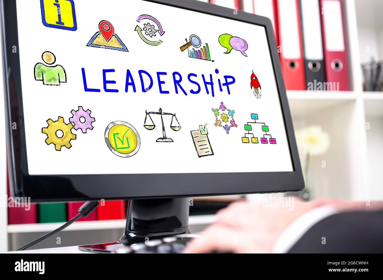Leadership concept shown on a computer screen Stock Photo - Alamy
