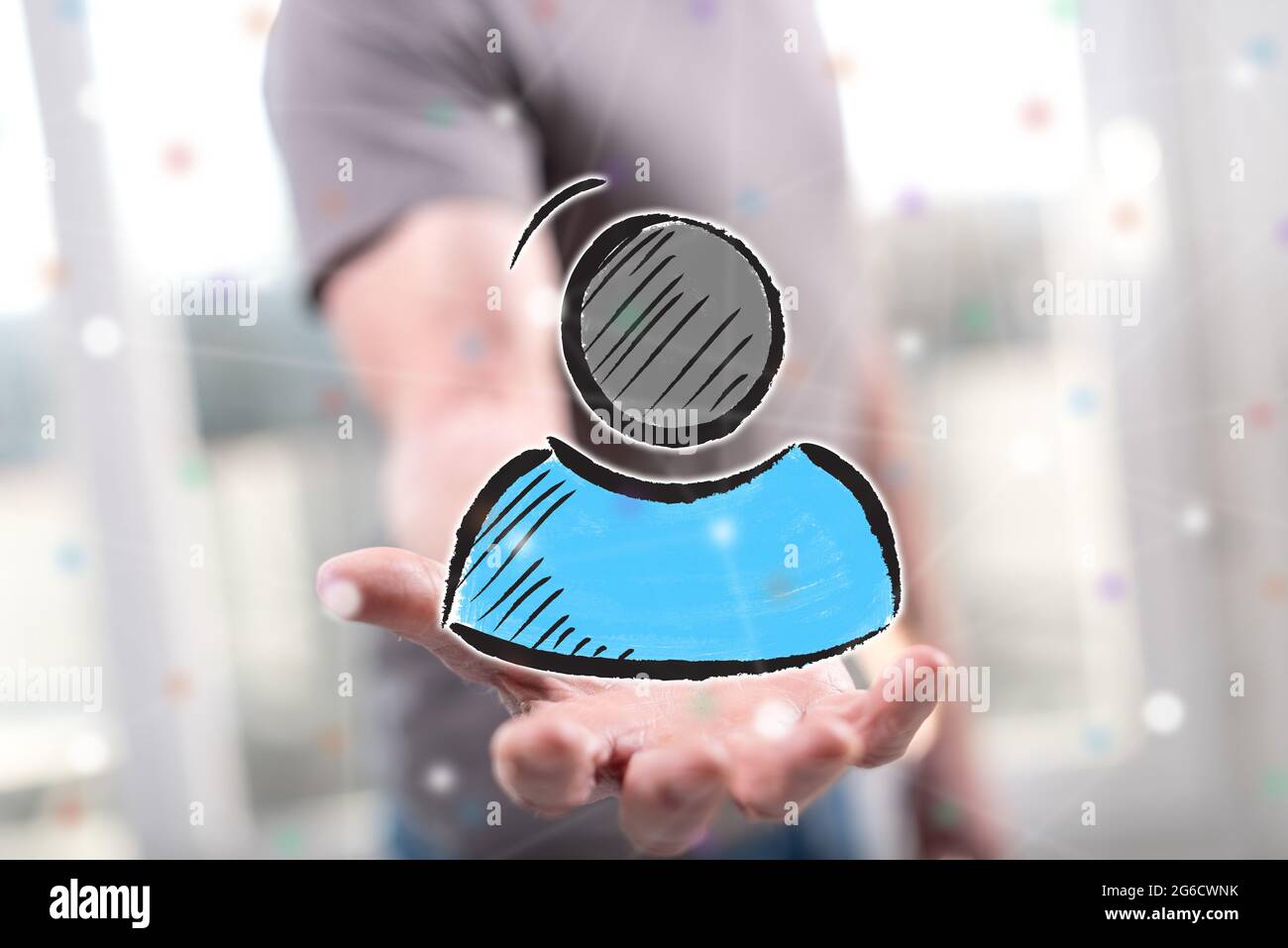 Profile concept above hand hi-res stock photography and images - Alamy