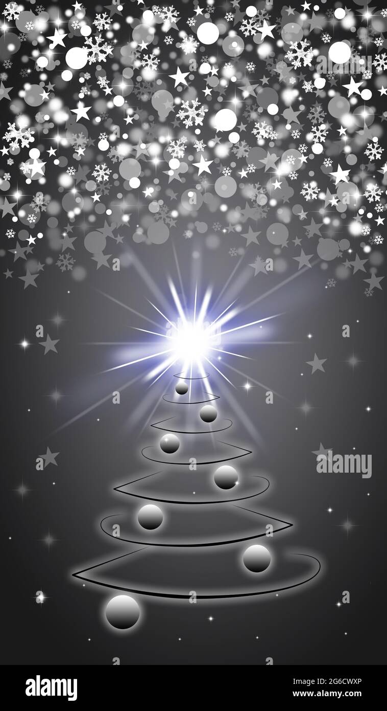 Grey christmas background with abstract christmas tree Stock Photo - Alamy