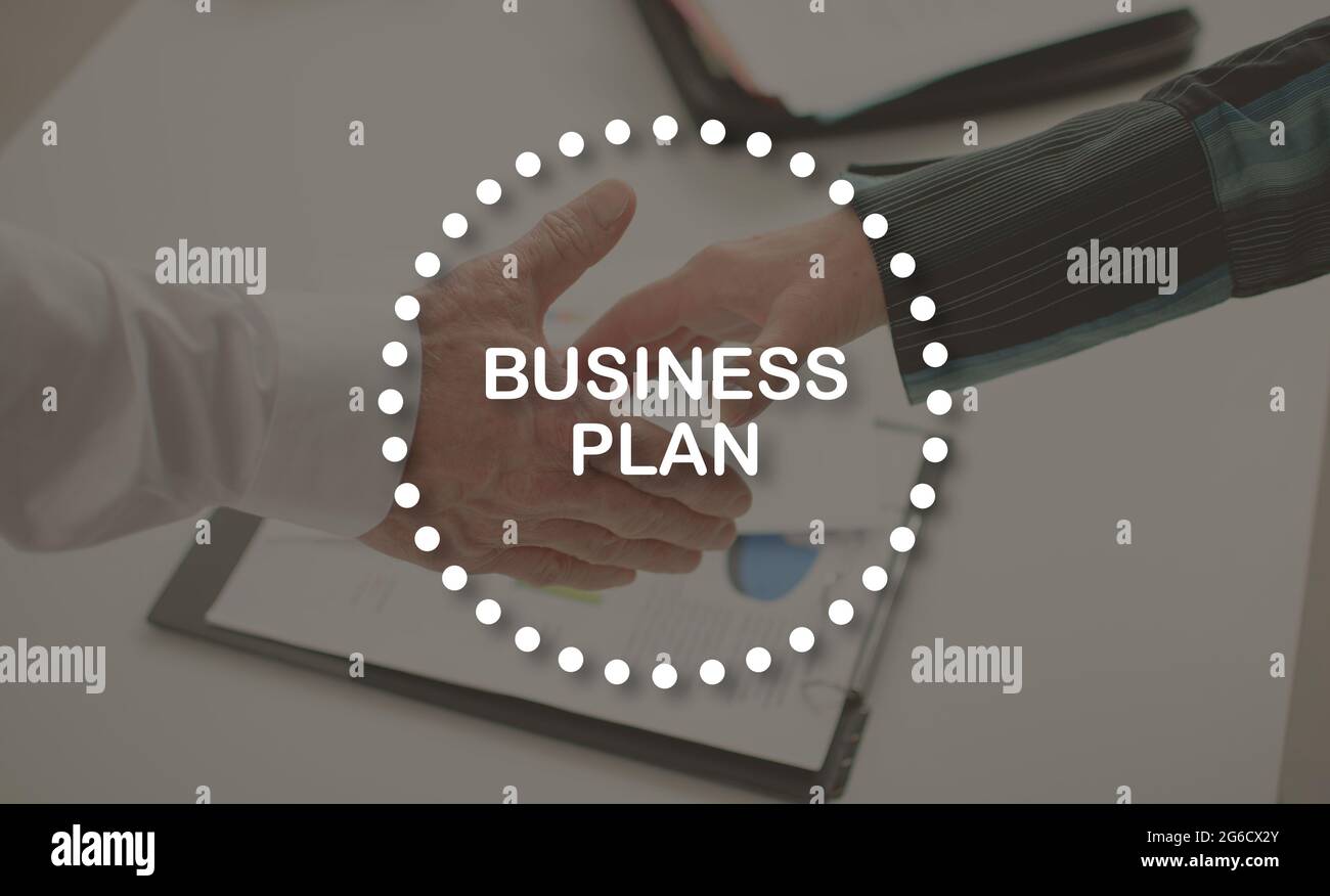 Business plan concept illustrated by a picture on background Stock Photo - Alamy