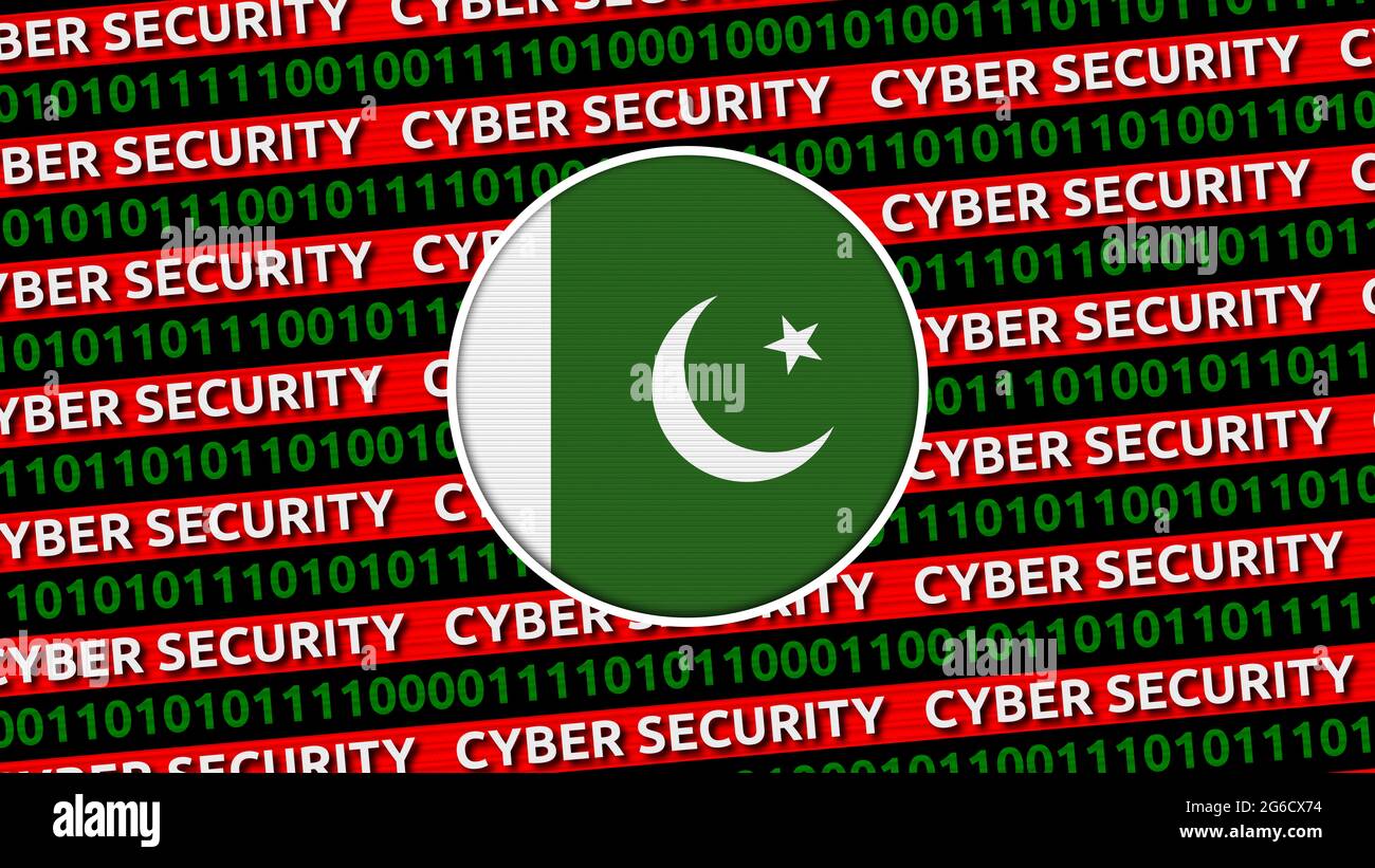 Cyber Security Title with Pakistan flag - 3D Illustration fabric ...