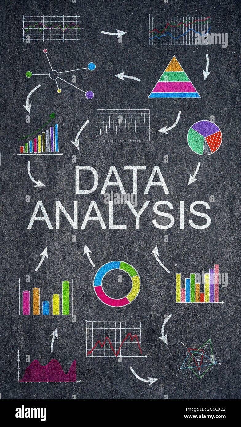 Data analysis concept on a slate background Stock Photo - Alamy
