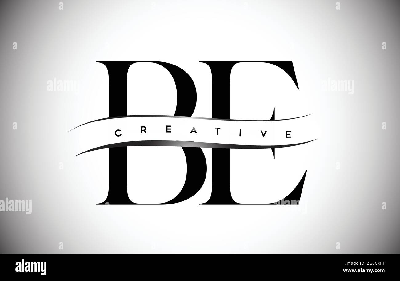 Serif BE Icon Design with Black Colors. BE Letter Logo with Serif ...