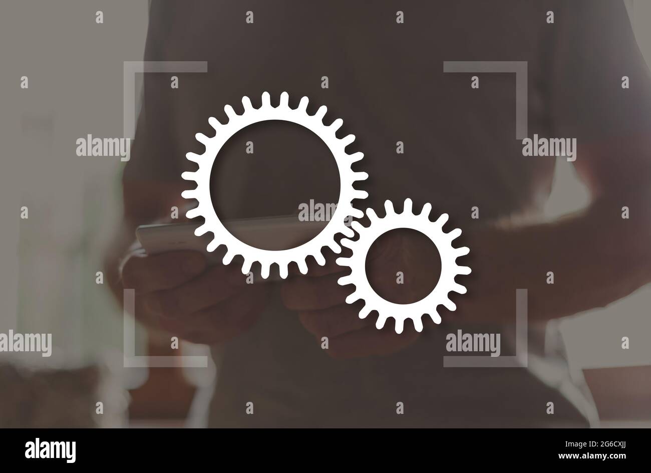 Setting concept illustrated by a picture on background Stock Photo - Alamy
