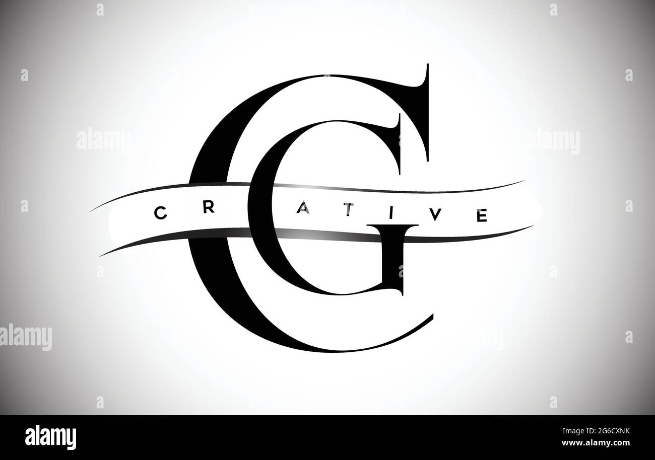 Serif CG Icon Design with Black Colors. CG Letter Logo with Serif ...