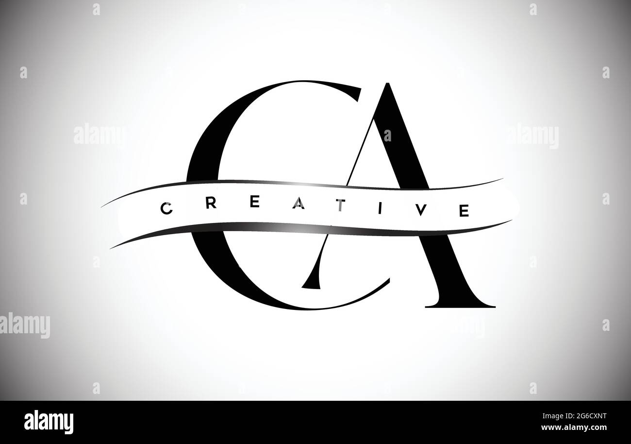 Serif CA Icon Design with Black Colors. CA Letter Logo with Serif ...