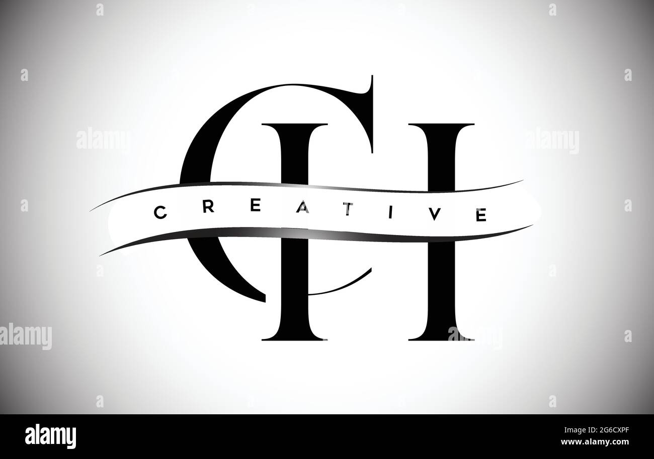 Serif CH Icon Design with Black Colors. CH Letter Logo with Serif ...