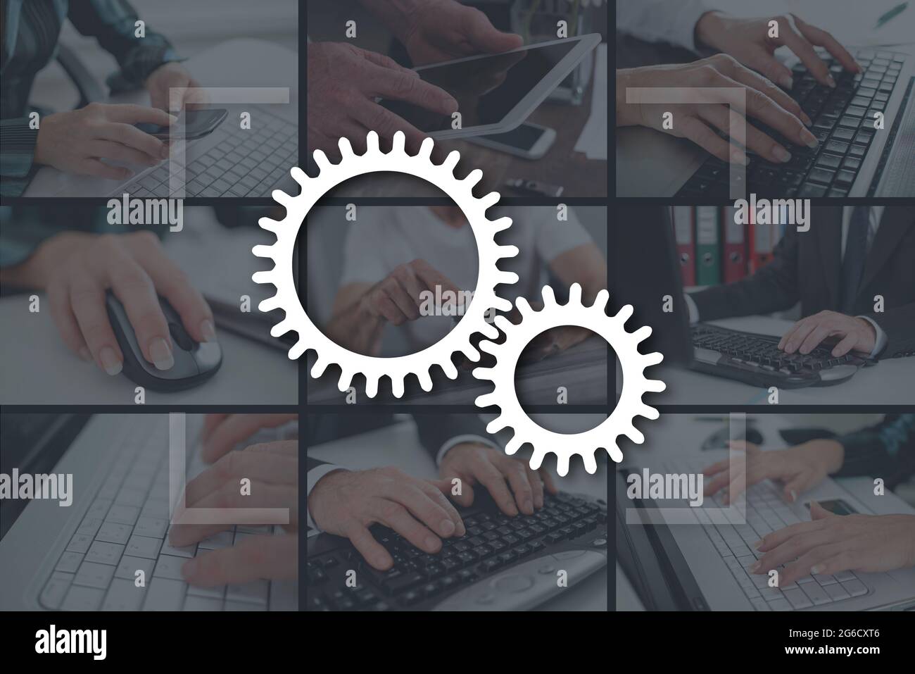 Setting concept illustrated by pictures on background Stock Photo - Alamy