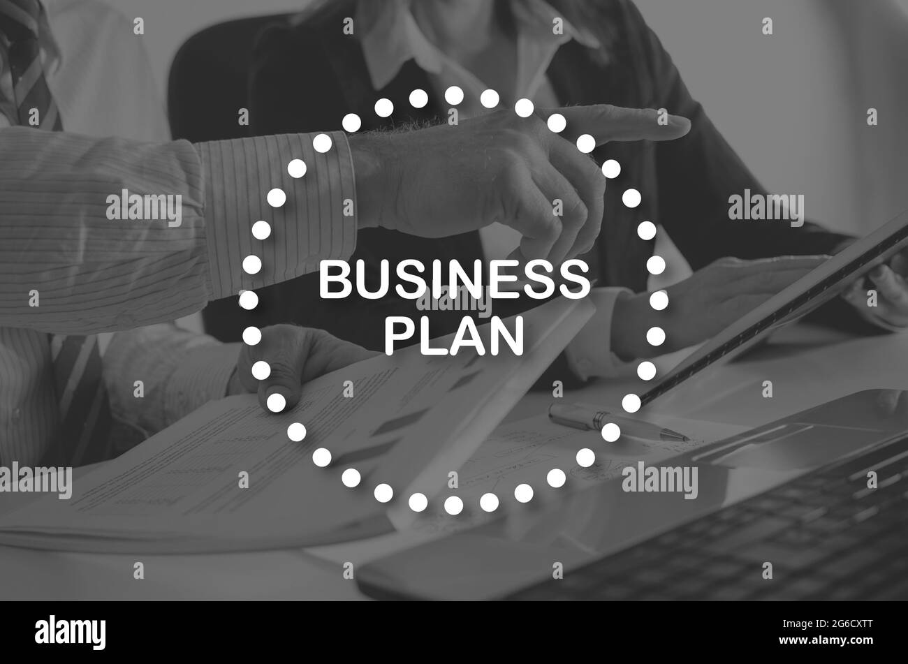 Business plan concept illustrated by a picture on background Stock ...