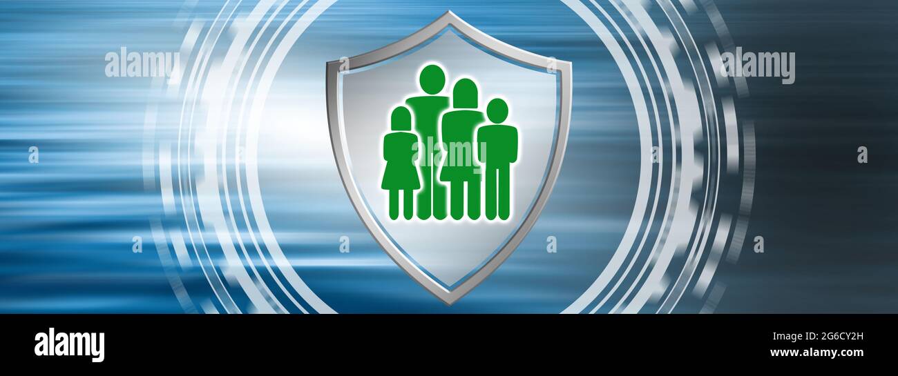 Illustration of a family protection concept Stock Photo - Alamy