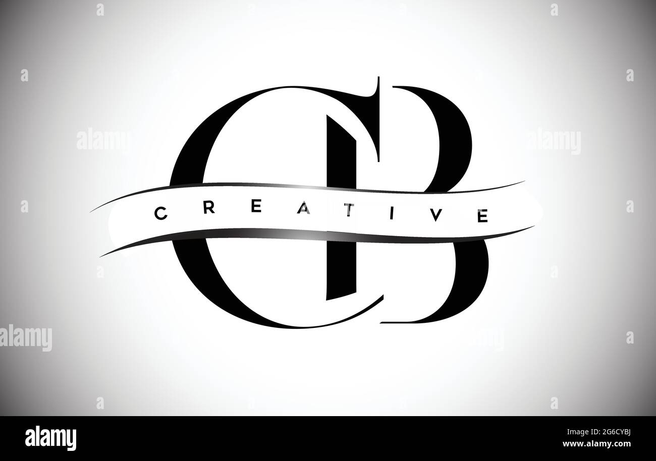 Serif CB Icon Design with Black Colors. CB Letter Logo with Serif ...