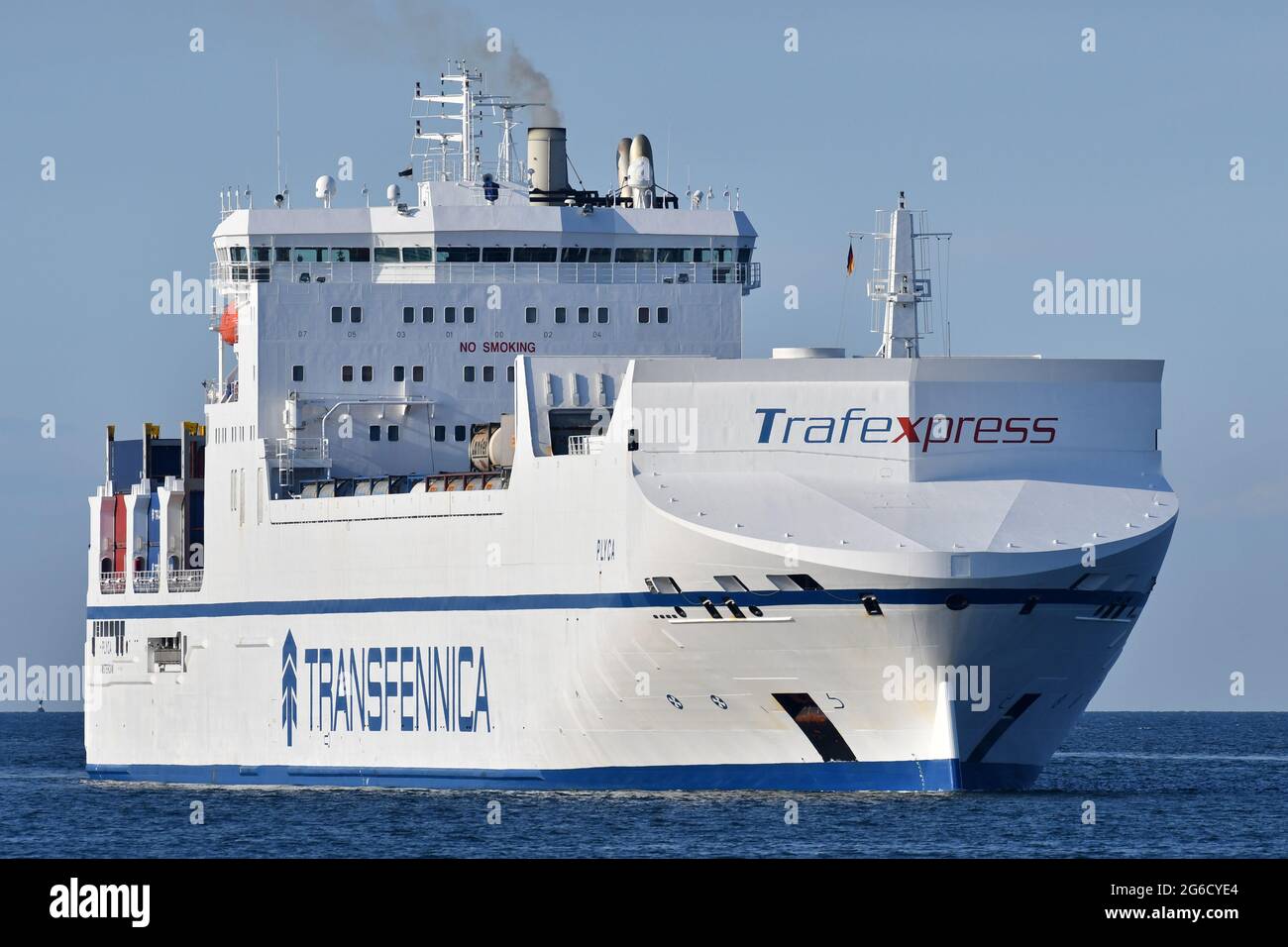 RO-RO-Ship PLYCA inbound Kiel Fjord Stock Photo - Alamy
