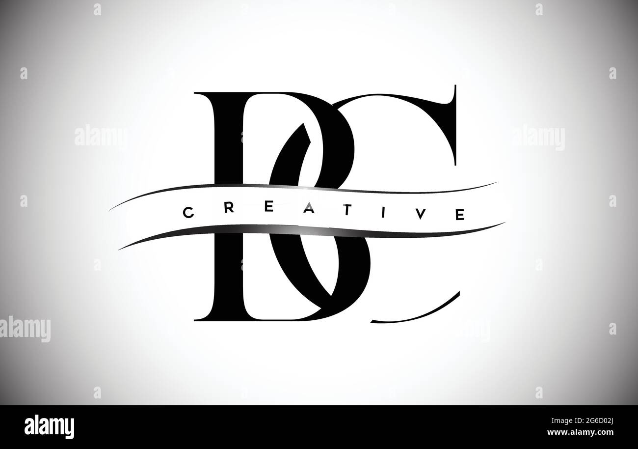Serif BC Icon Design with Black Colors. BC Letter Logo with Serif ...