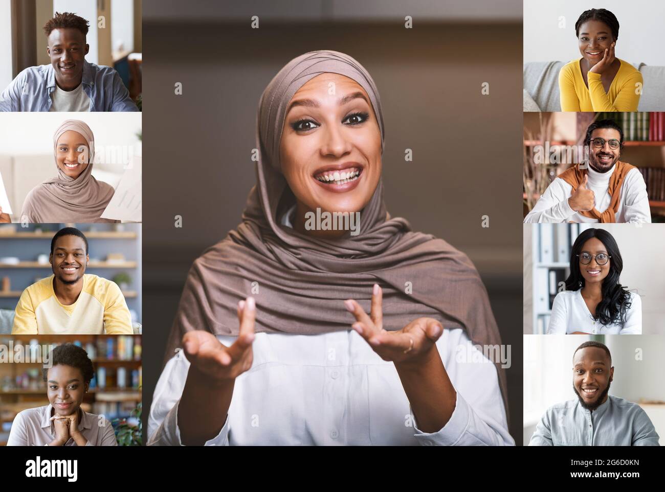 Webcam Laptop Screenshot Of Diverse Multiethnic People Having Video ...