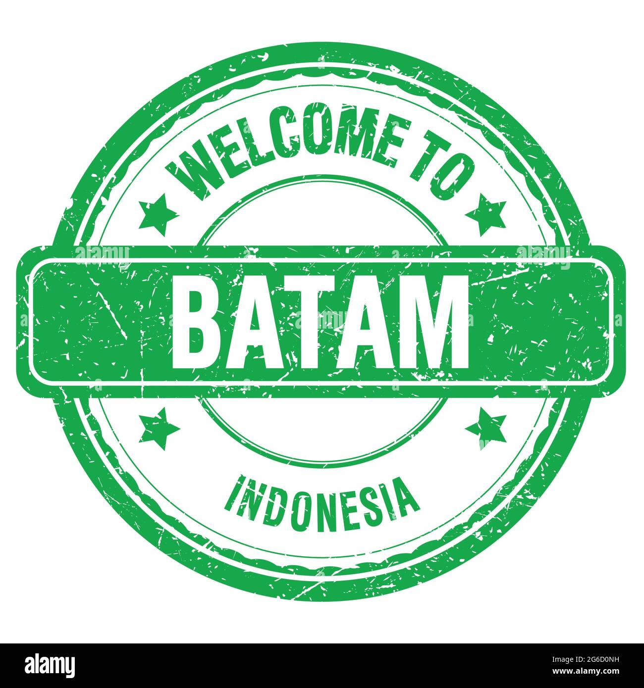 WELCOME TO BATAM - INDONESIA, words written on green grungy stamp Stock ...