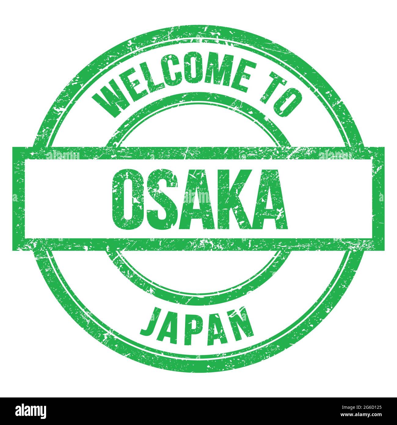 WELCOME TO OSAKA - JAPAN, words written on red round simple stamp Stock ...