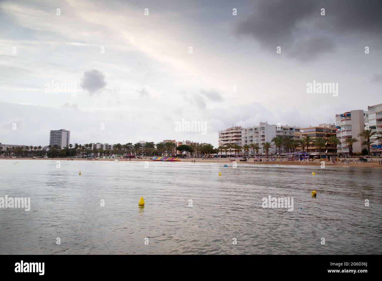 beach front image of salou in spain at dusk Stock Photo - Alamy