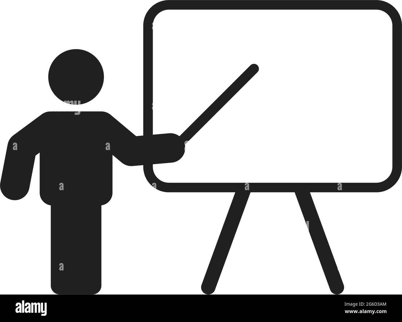 Professor icon vector male teacher person with white board symbol in a ...