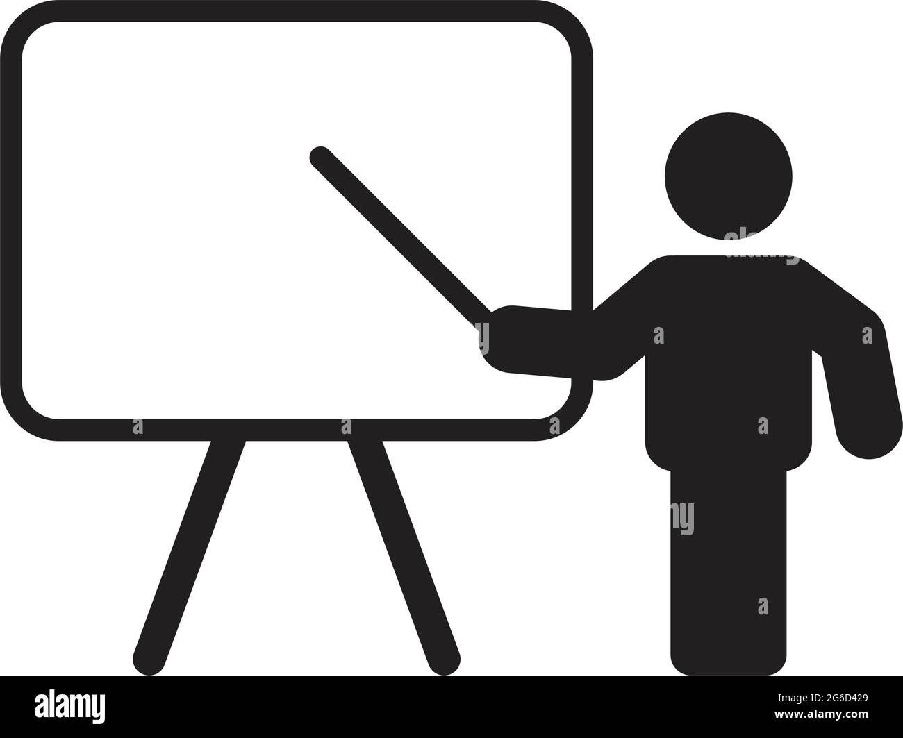Instructor icon vector male teacher person with white board symbol in a ...