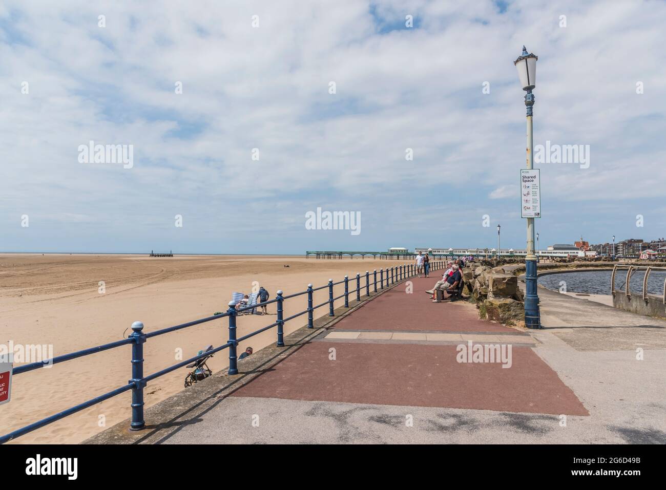 The image is of the seafront promenade at the Lancashire coastal town ...