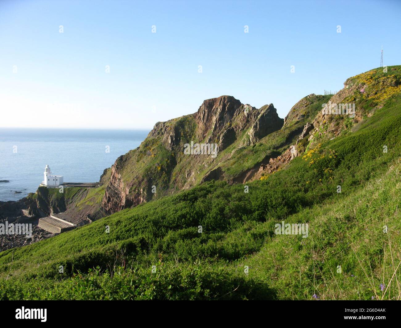 Hartland Point Lighthouse. South west coast path. North Cornwall. West ...