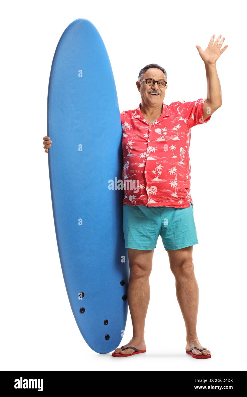 Man waving on beach Cut Out Stock Images & Pictures - Alamy