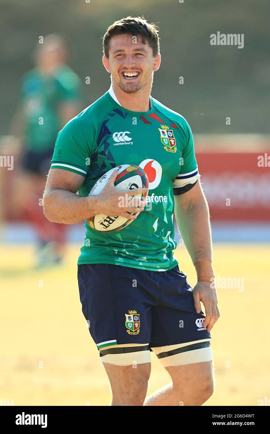 Tom Curry looks on during the British and Irish Lions training session ...