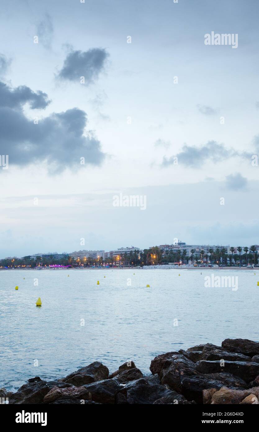 beach front image of salou in spain at dusk Stock Photo - Alamy