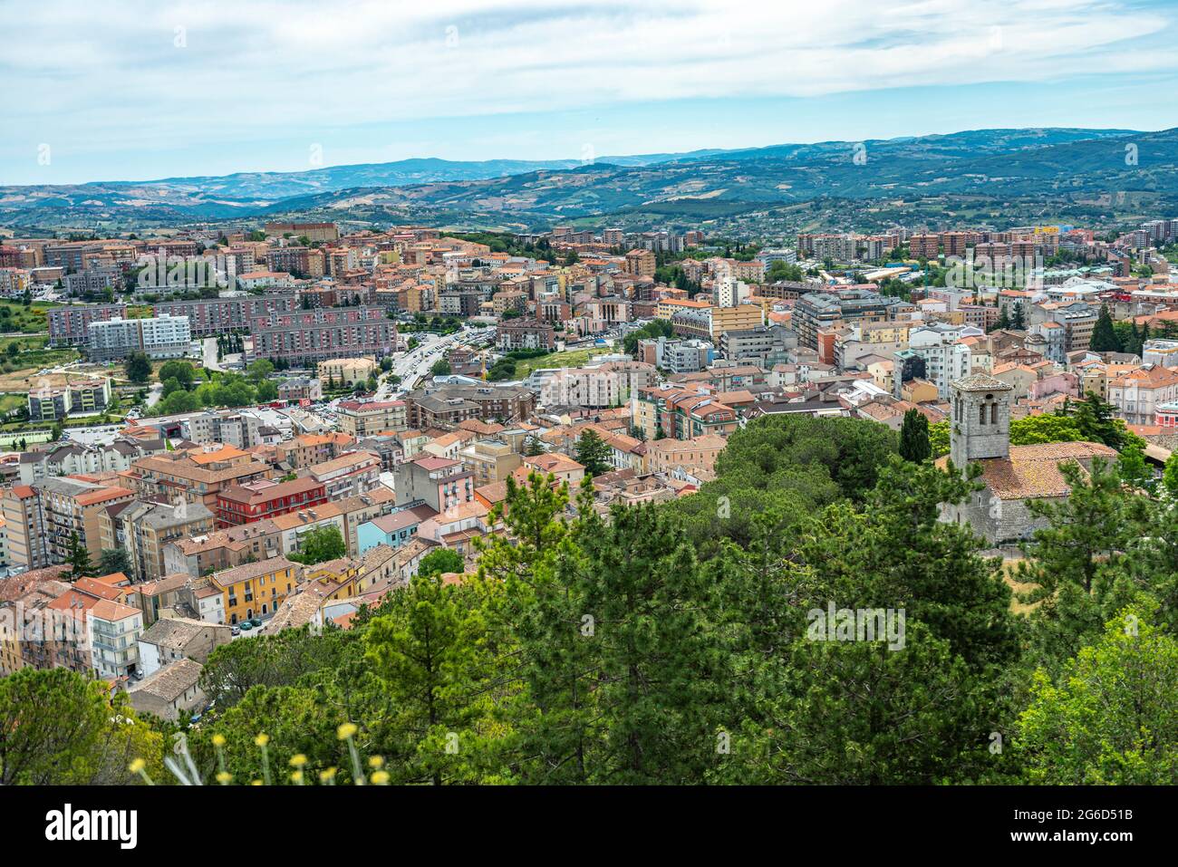 Top view of the city of Campobasso, the provincial capital of Molise ...