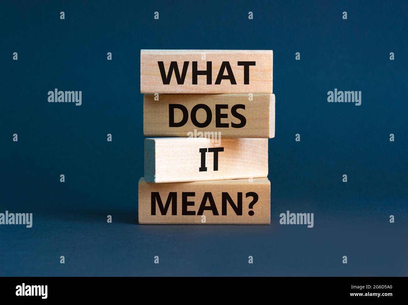 What does it mean symbol. Concept words 'what does it mean' on wooden ...