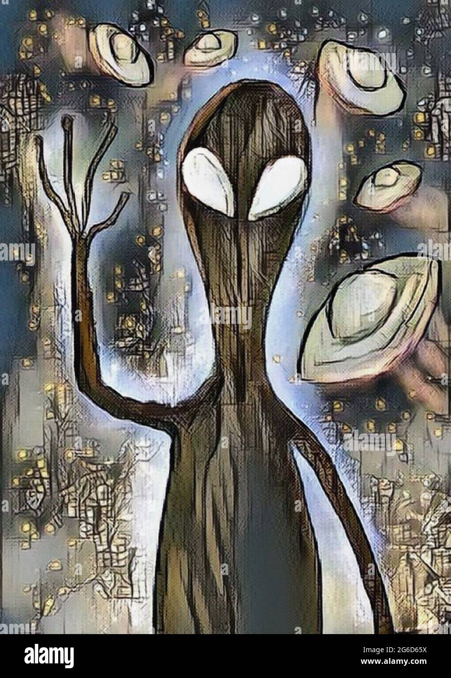 alien illustration Stock Photo - Alamy