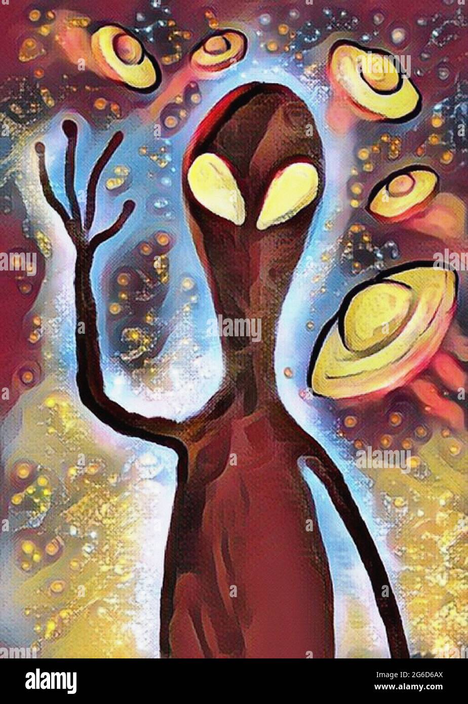 alien illustration Stock Photo - Alamy