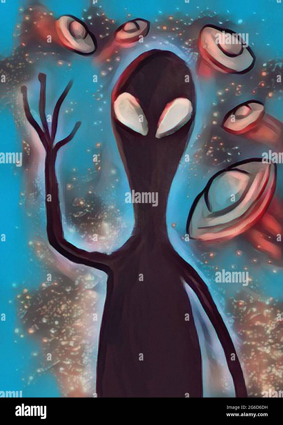 alien illustration Stock Photo - Alamy