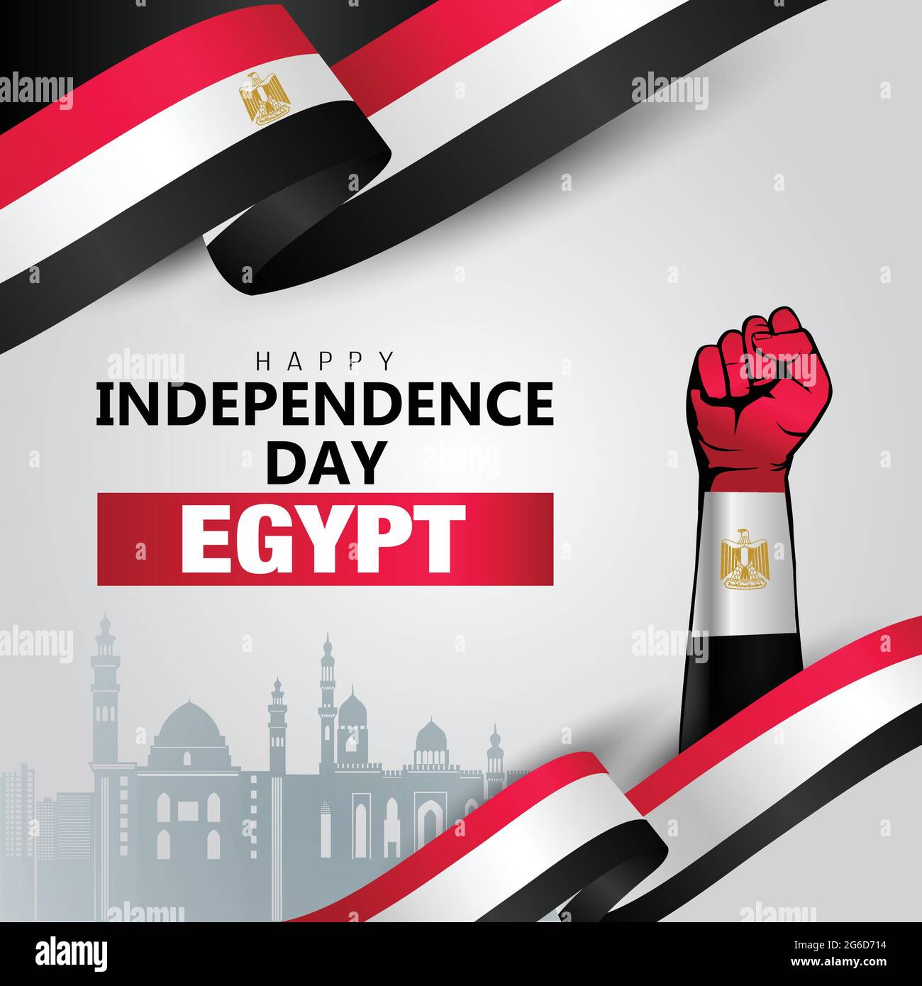 happy independence day Egypt greetings. vector illustration design ...
