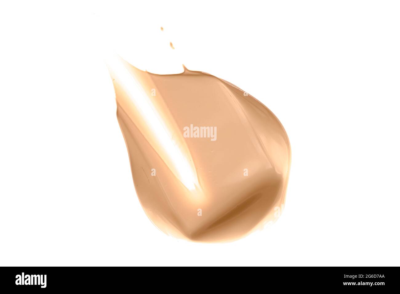 Beige beauty cosmetic texture isolated on white background, smudged ...