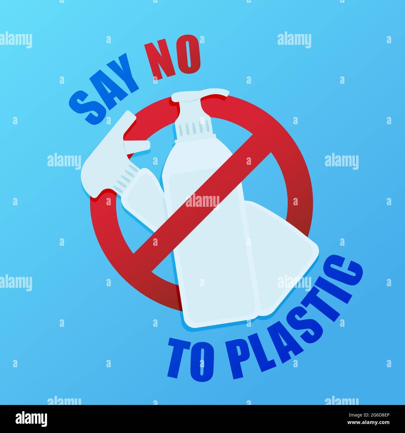 Say no to plastic. Environmental poster with text. Pollution problem ...