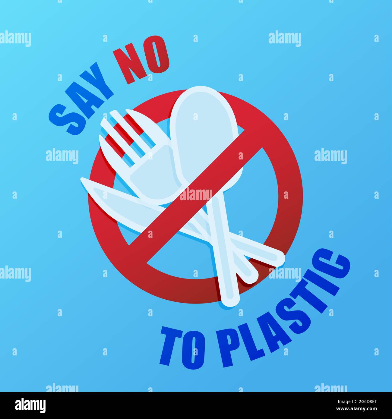 Say no to plastic. Environmental poster with text. Pollution problem ...